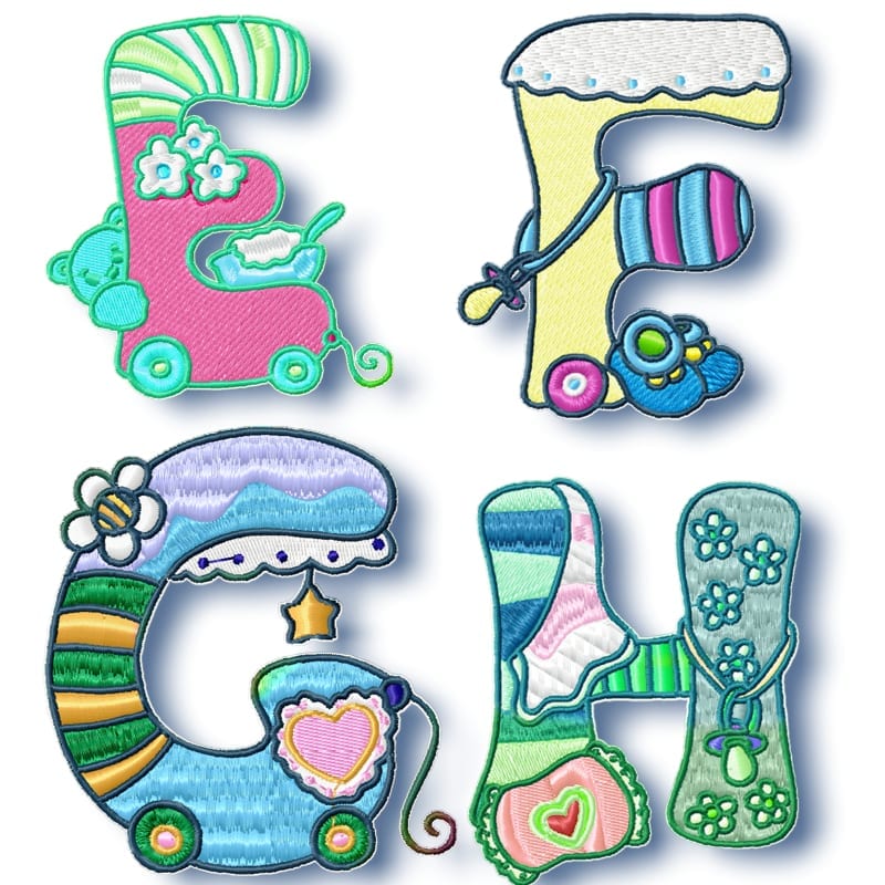 Baby Alphabet Machine Embroidery - Pam's Embroidery Designs