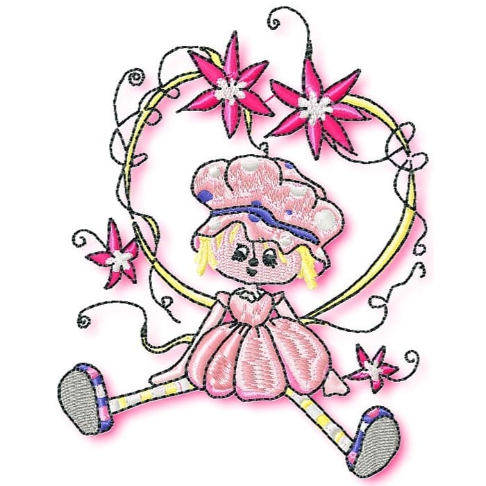 Flowy Flower Girl Machine Embroidery - Pam's Embroidery Designs