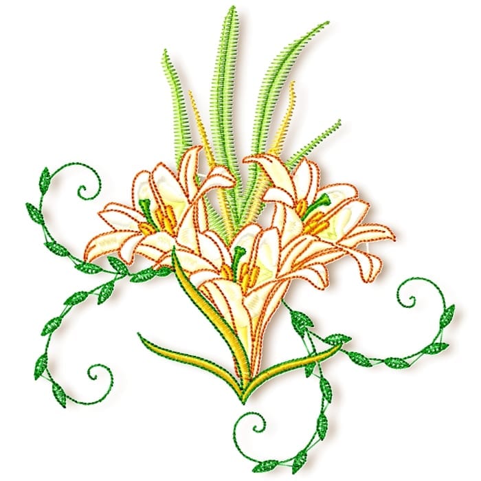 Lilies Machine Embroidery - Pam's Embroidery Designs