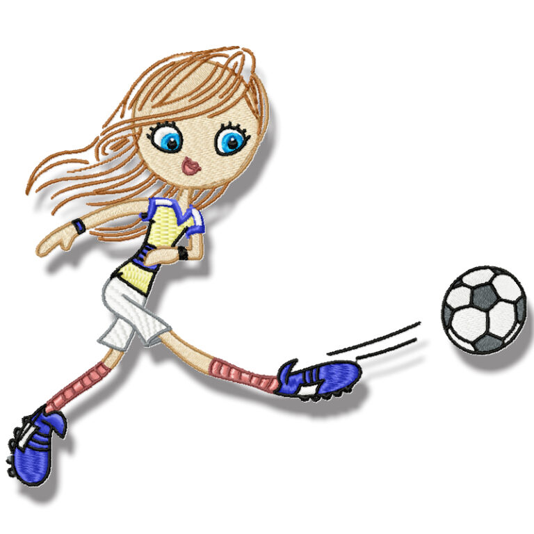Lovely Soccer Girls Machine Embroidery - Pam's Embroidery Designs