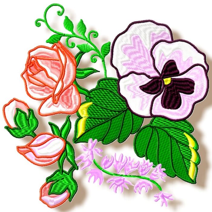 Pansies Machine Embroidery - Pam's Embroidery Designs