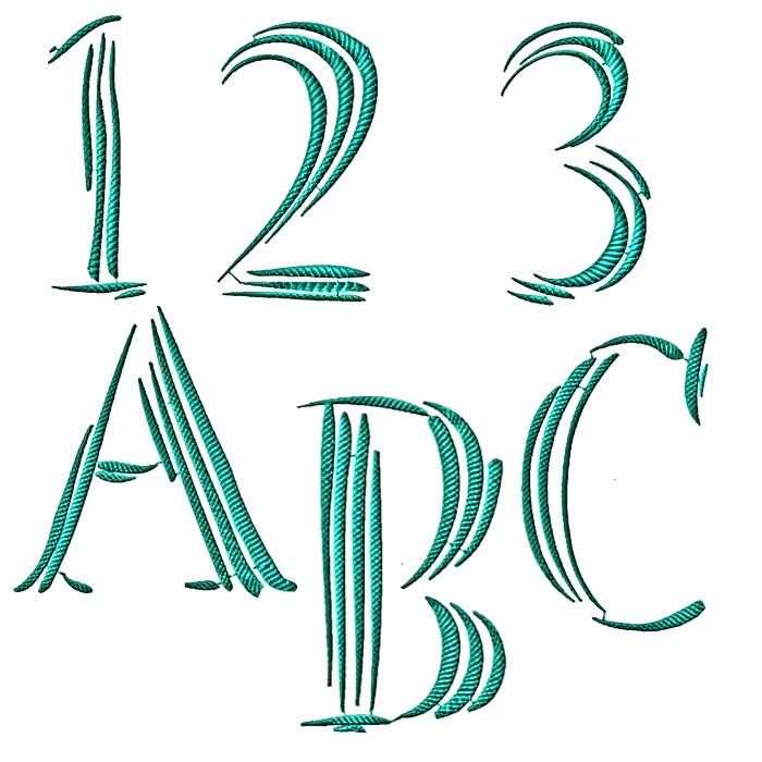 Stripe Alphabet With Numbers Machine Embroidery - Pam's Embroidery Designs