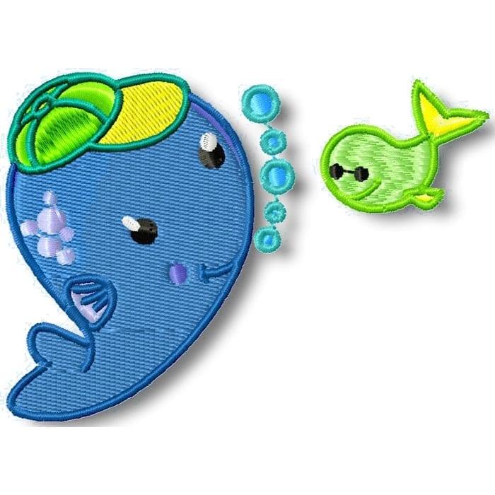 Tiny Baby Whale Machine Embroidery - Pam's Embroidery Designs