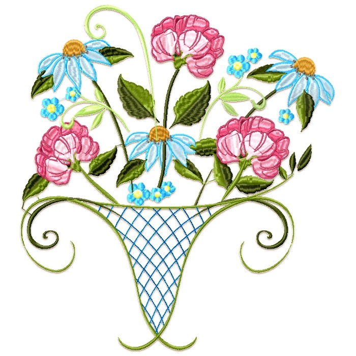 Floral Display Machine Embroidery - Pam's Embroidery Designs